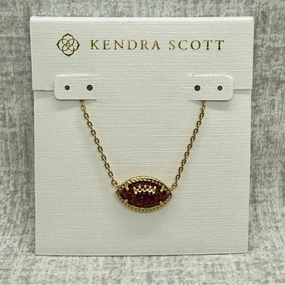 Kendra Scott | Jewelry | Nwt Kendra Scott Football Gold Short Pendant ...